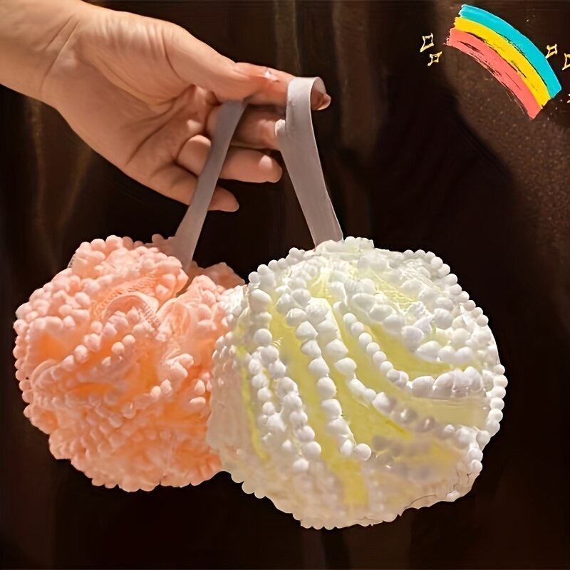 Мочалка для душа с эффектом пилинга из ПЭ, комплект из 2 штук