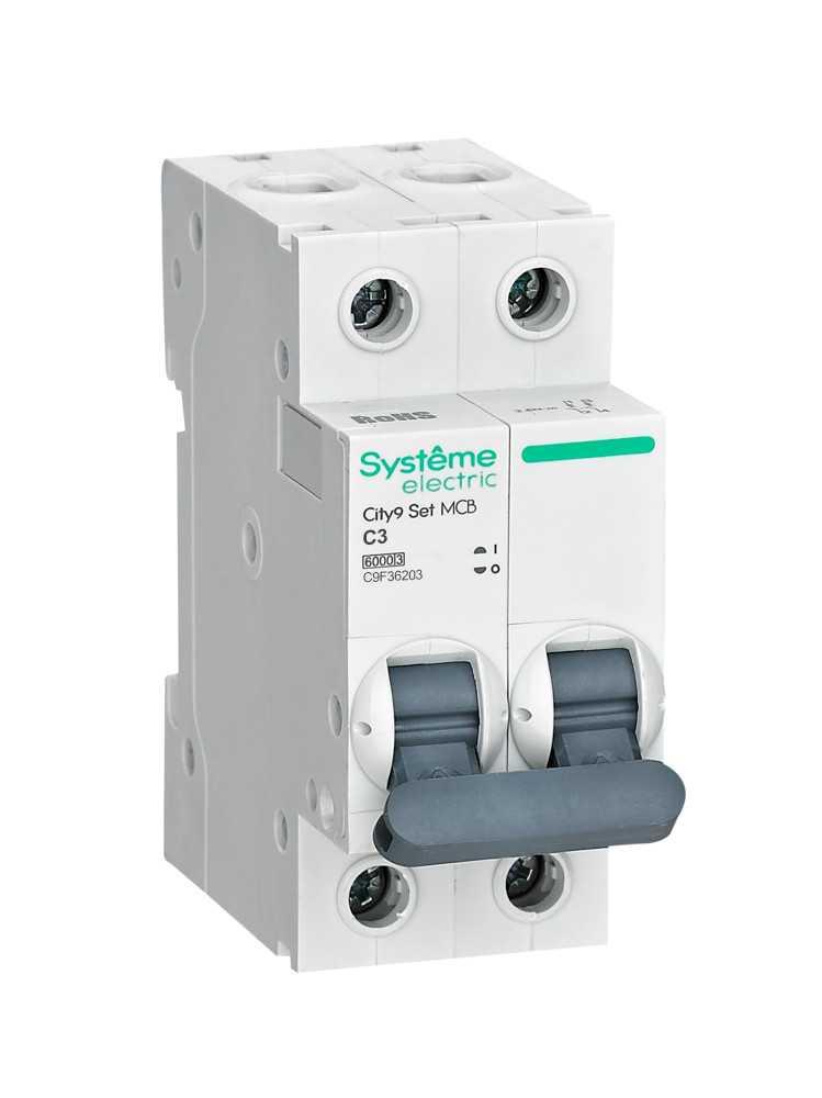 Systeme Electric City9 Set Автоматический выключатель C 3A 2P 6kA C9F36203