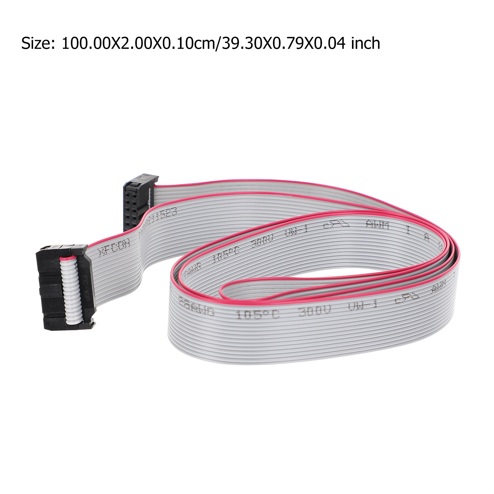 4Pcs Кабель Плоский Шлейфовый Idc Разъем Серый 16 Пинов 2.54Mm 100X2Cm