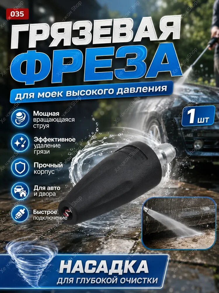 Насадка (фреза) для мойки высокого давления с быстросъемом 1/4