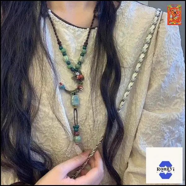 Колье, зеленый — фото 1