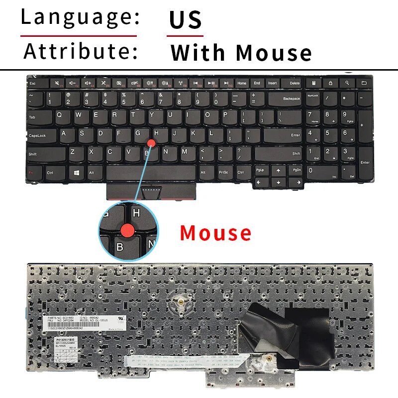 Сменная русская клавиатура для Lenovo ThinkPad E530 E530C E535 E545