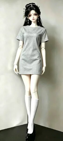 Платье-футболка Taholicy для кукол BJD 1/6, 1/4, 1/3 серый, 63