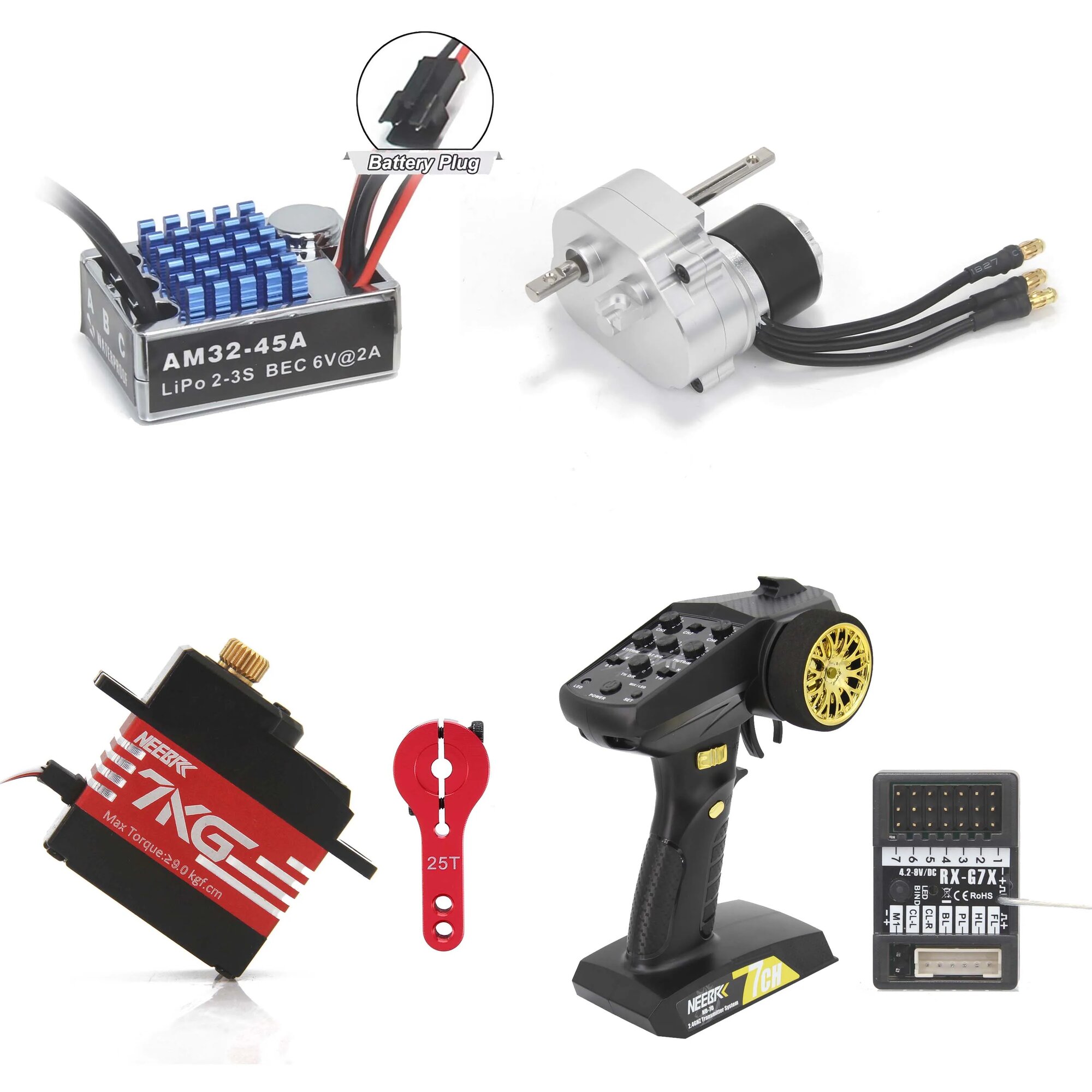 Черный комплект для RC MN82 MN99S MN168 MN78