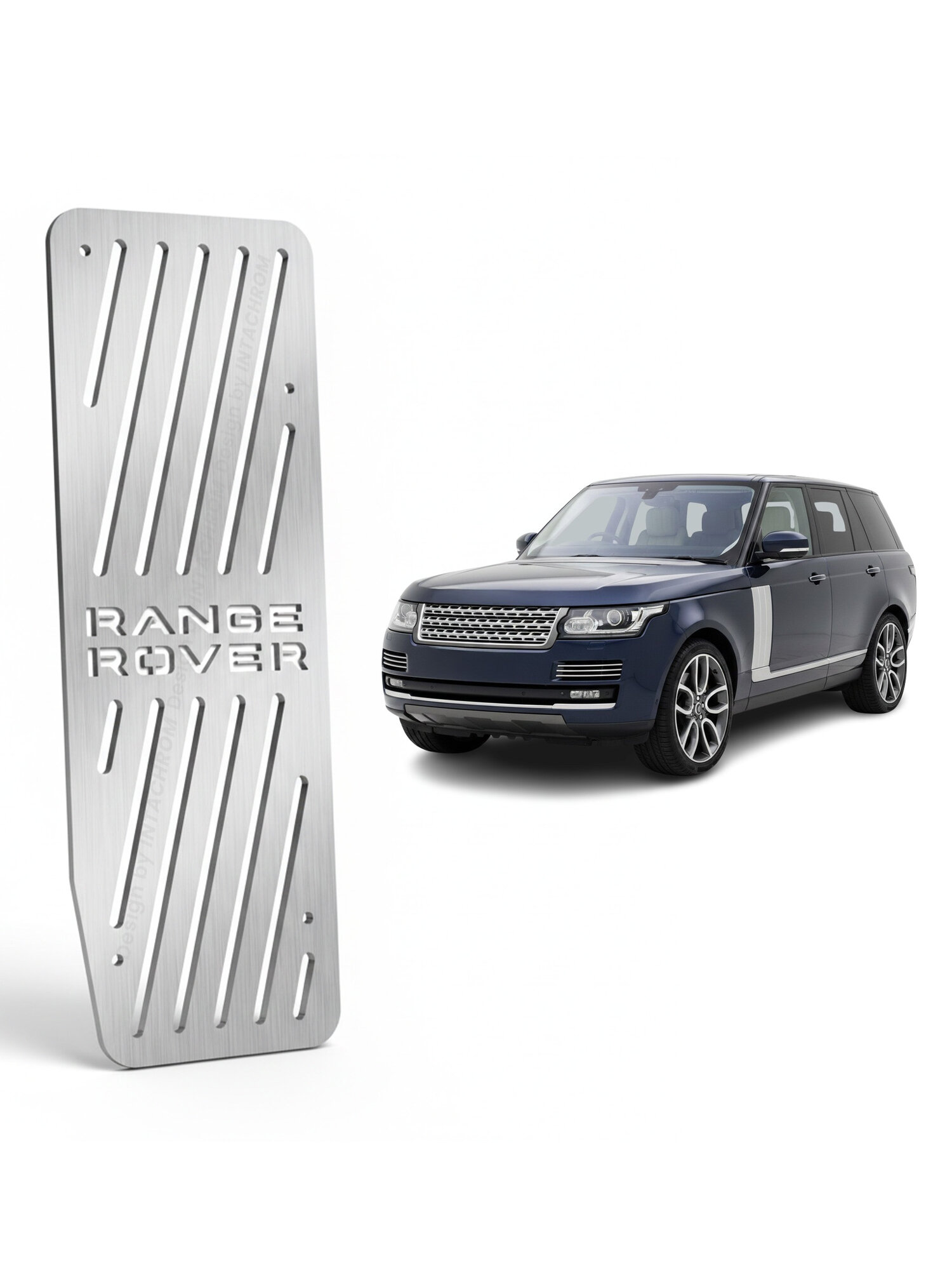Накладка на опору для ноги из нержавеющей стали для Range Rover 2012-2021, цвет хром, 24x9 см