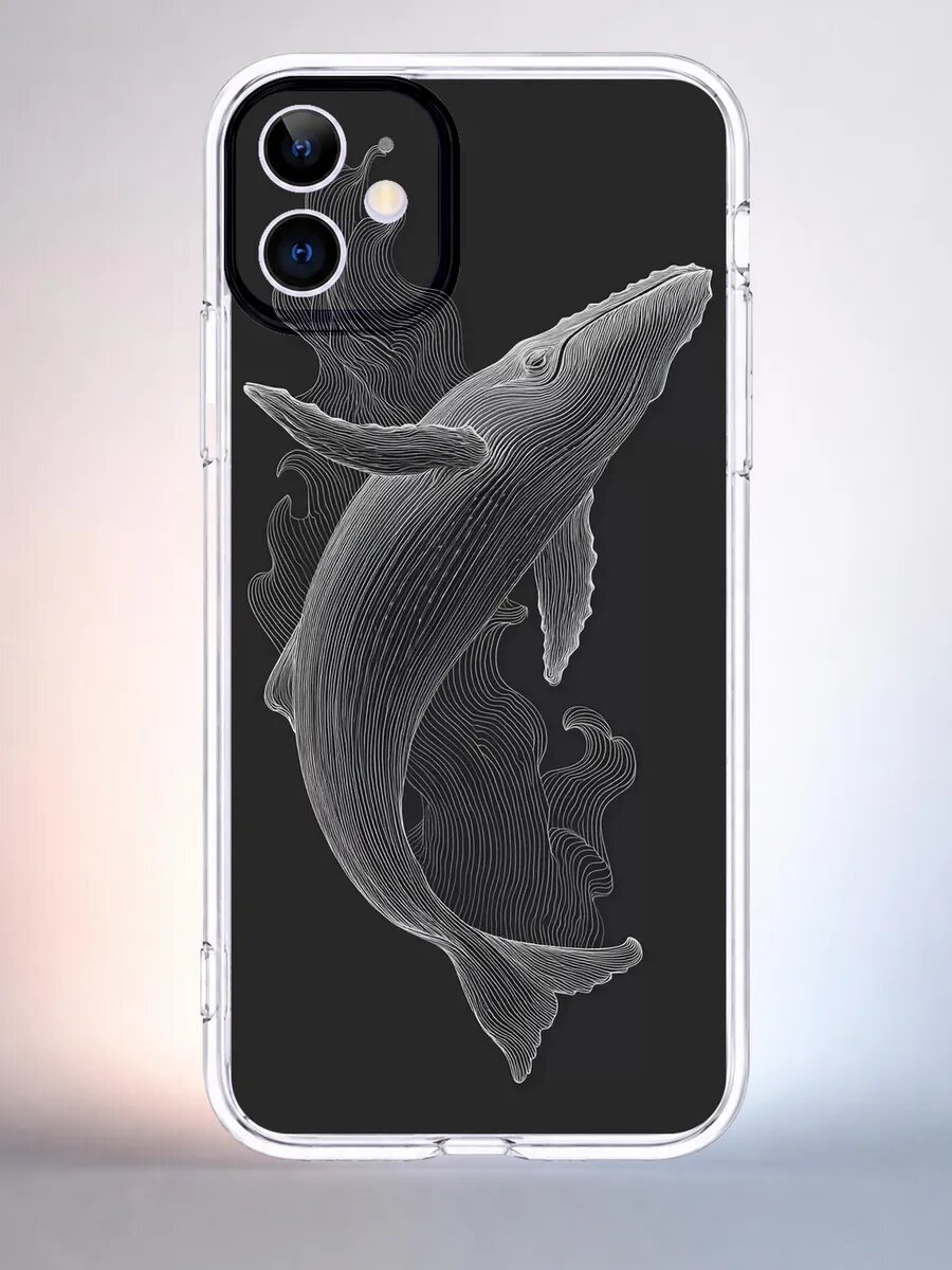 Чехол iPhone 11 кит рисунок силиконовый