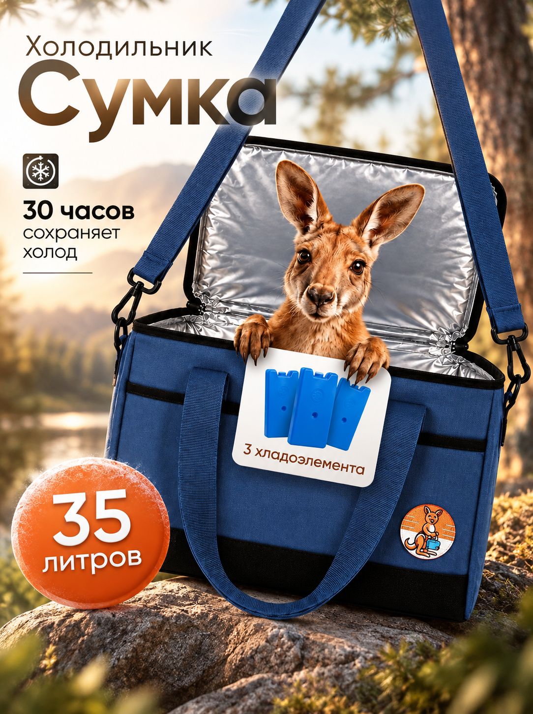Термосумка / 35 Литров / +3 Хладоэлемента