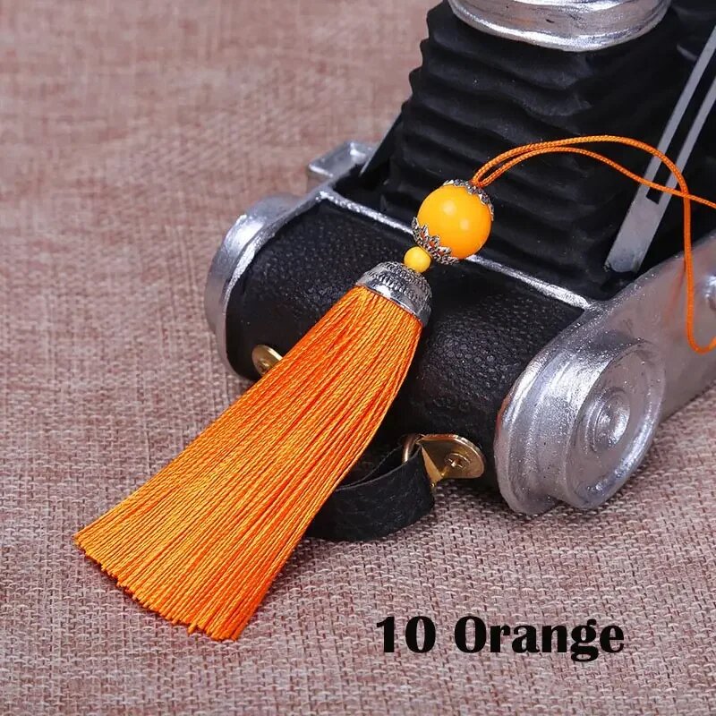 Оранжевые шелковые кисточки с бусинами, 8 см, 10 Orange