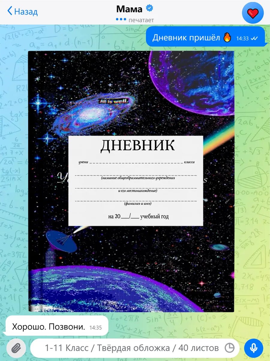 Школьный дневник с принтом Роблокс