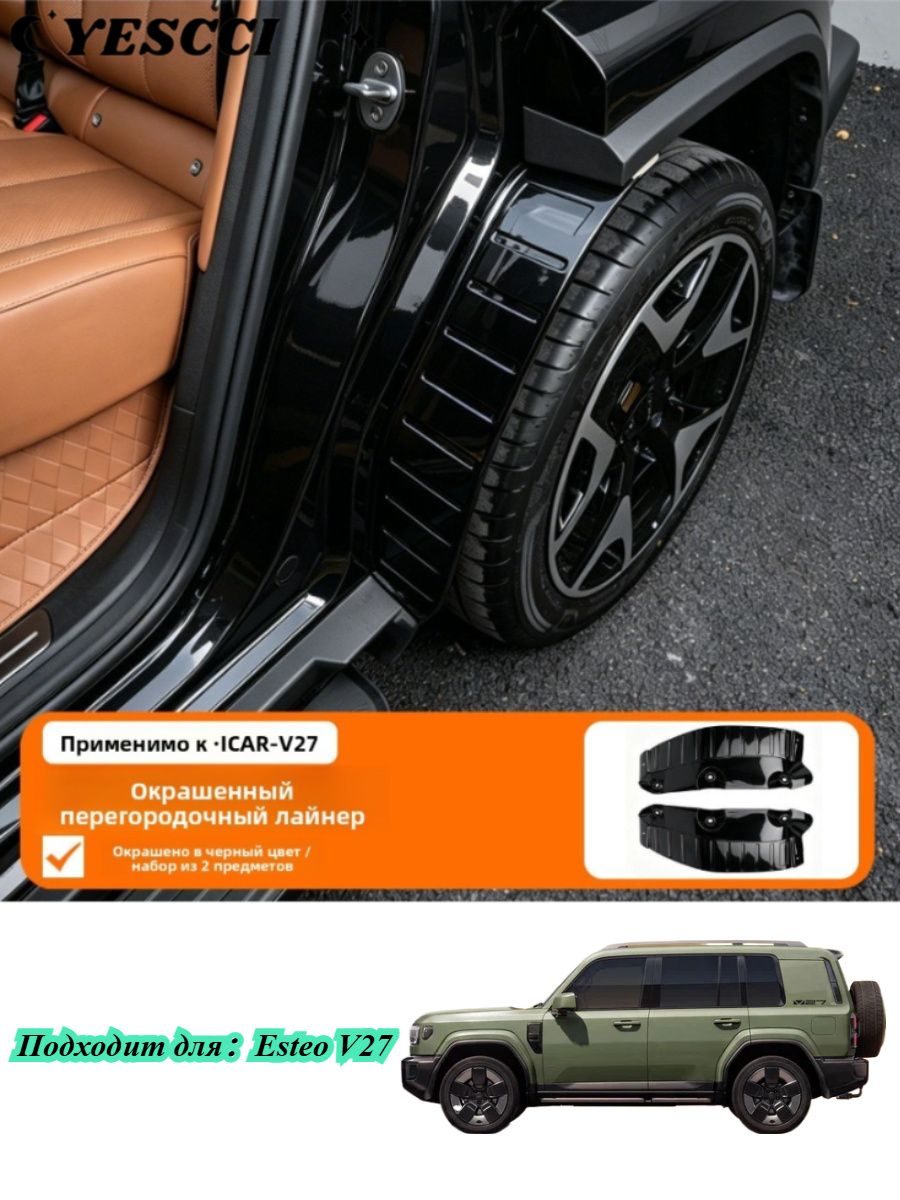 Esteo V27 Заднее колесо автомобиля защищено брызговиками