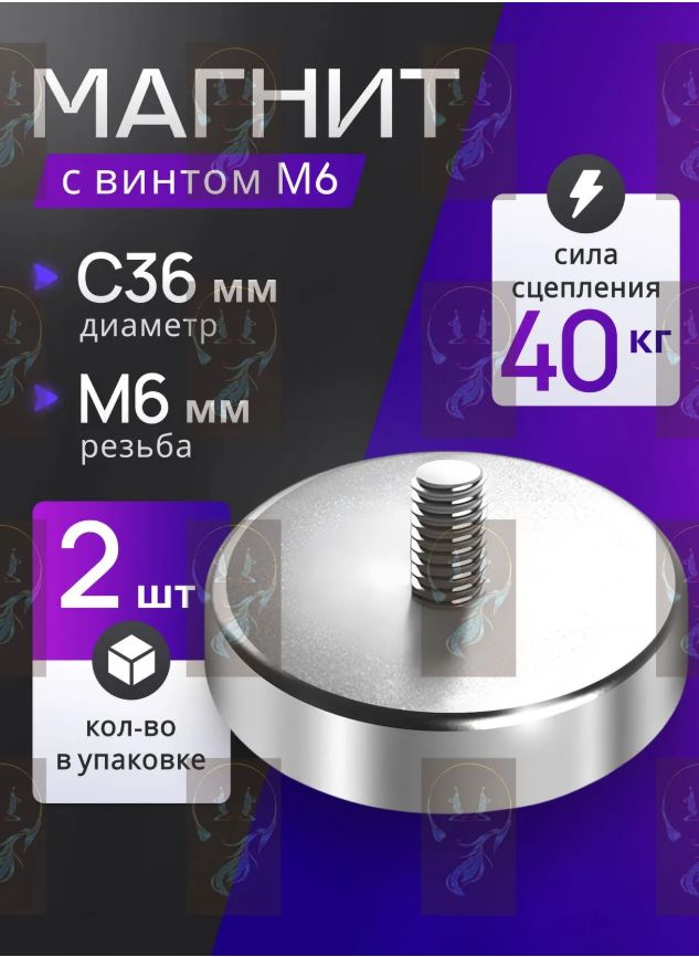 Магнит с винтом С36-2 штуки