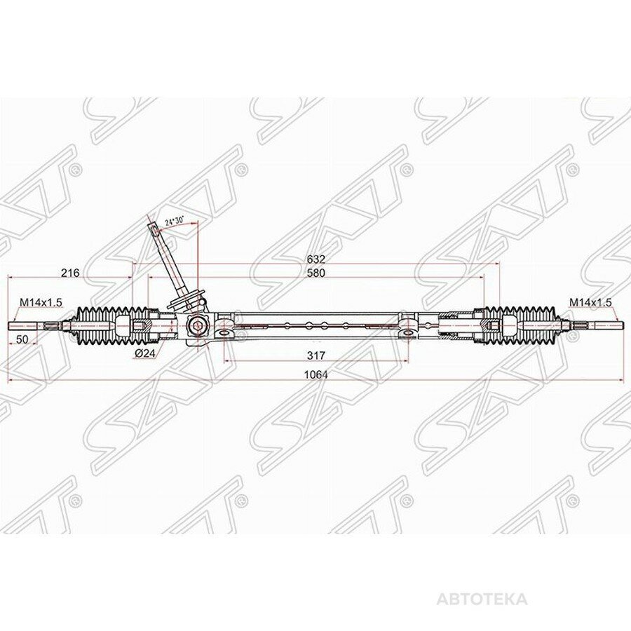 Рейка рулевая RENAULT MEGANE II 03- LHD SAT ST8200463517