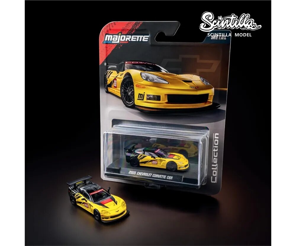 Масштабная модель автомобиля majorette 1/64 #collection 2005 Chevrolet Corvette C6 R Alloy Car Model Collection Gift