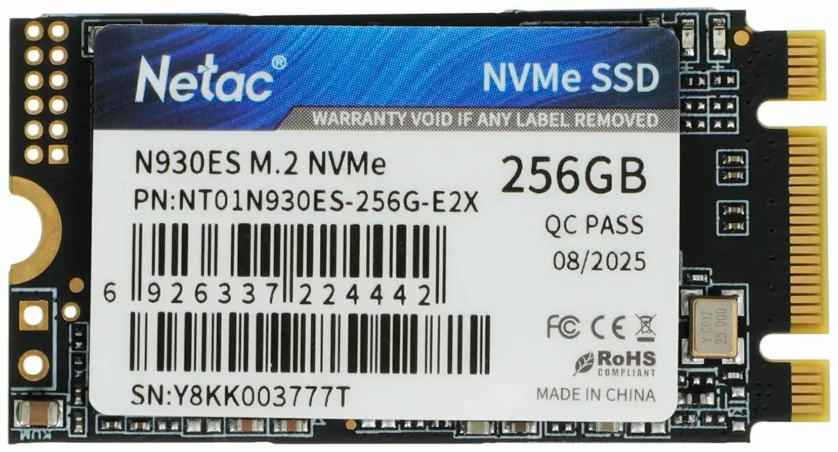 SSD накопитель Netac M.2 256GB NV30ES PCIe (NT01N930ES-256G-E2X)