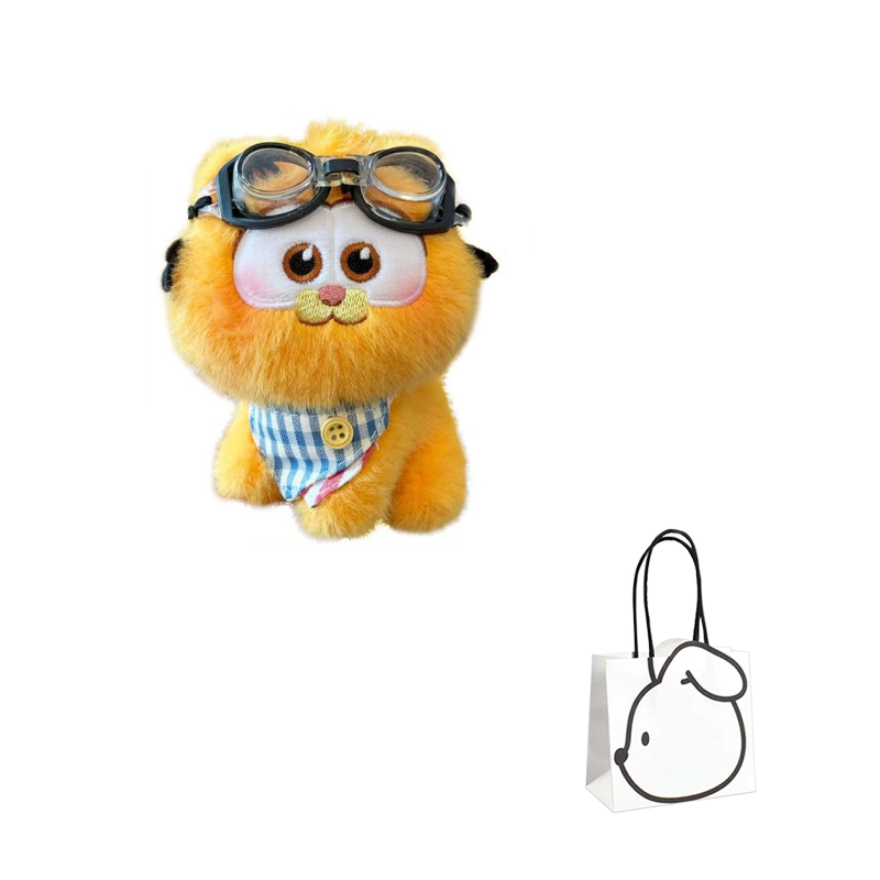 Плюшевая подвеска унисекс HUHUXIONG Garfield, Standing Garfield+Pilot Set, 10 см
