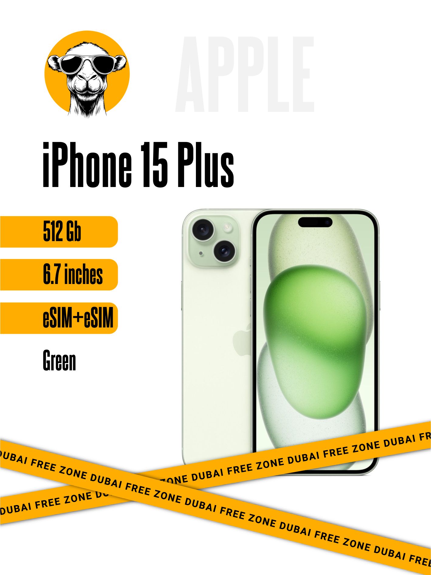 Смартфон iPhone 15 Plus 512GB Green E-Sim