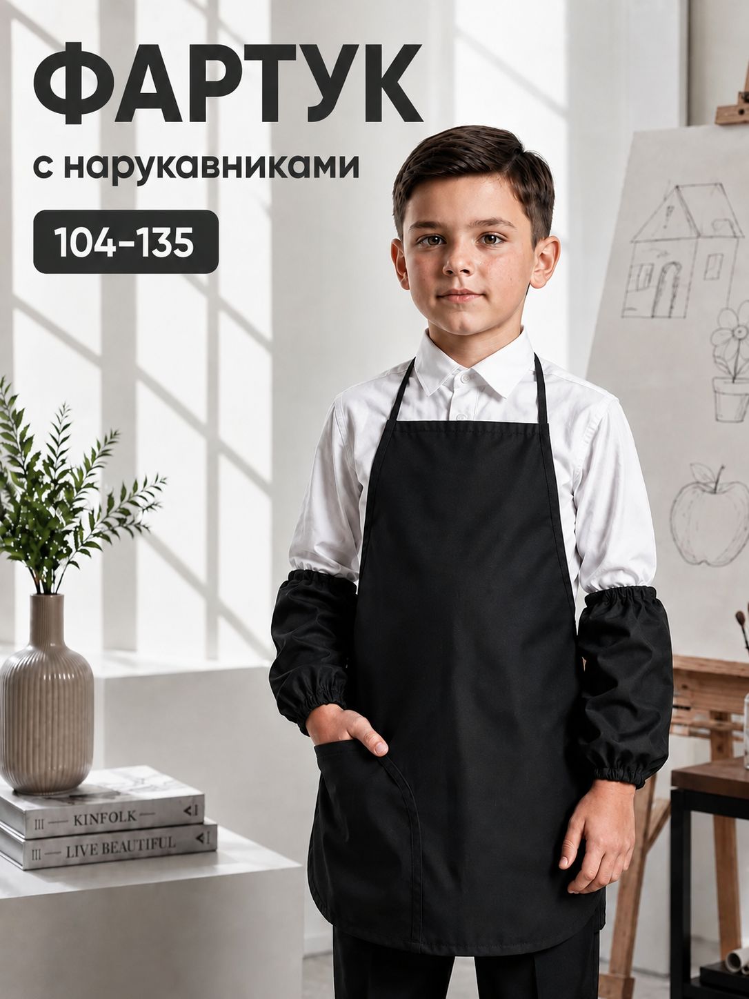 Фартук и нарукавники для труда и рисования