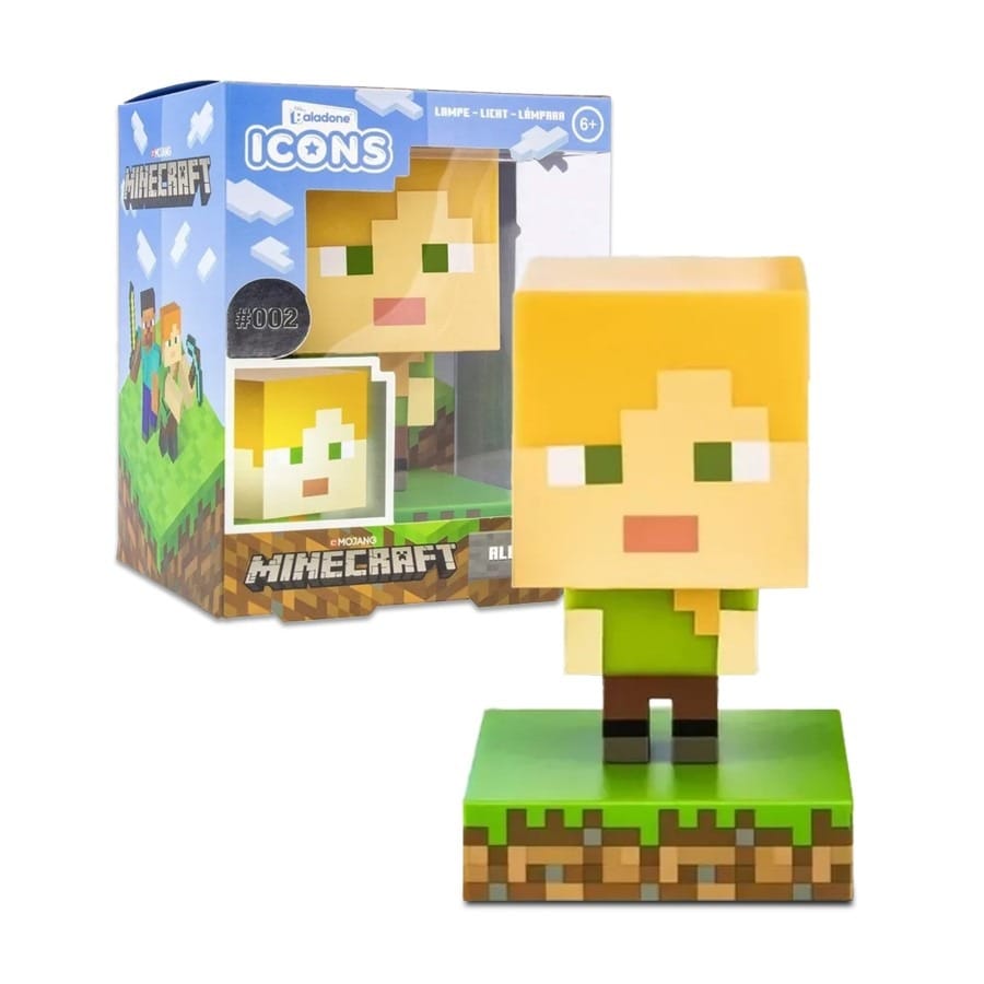 Настольный светильник Paladone Minecraft Icons Alex, зеленый