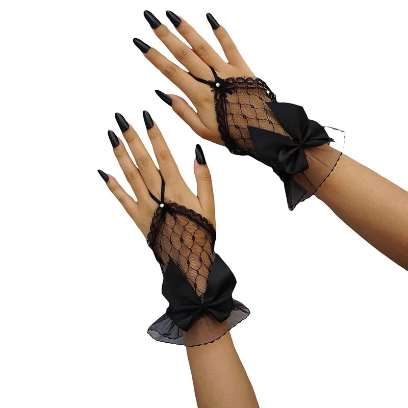 Кружевные перчатки для маникюра Black black