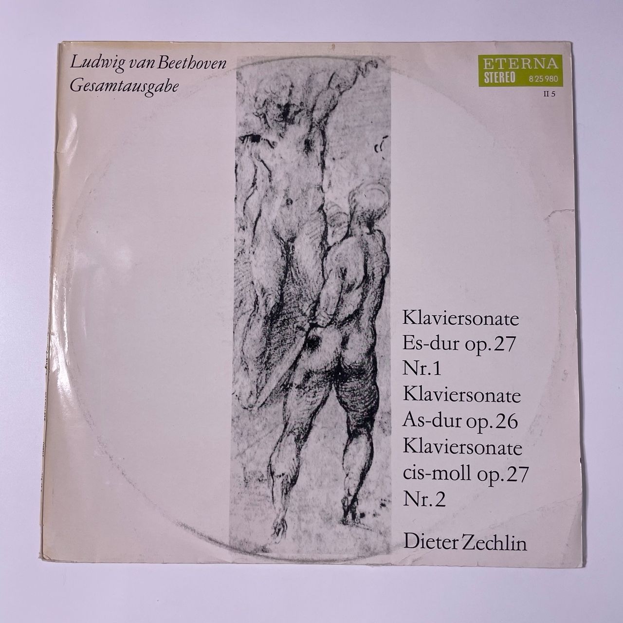 Винтажная виниловая пластинка LP Ludwig van Beethoven Бетховен, Dieter Zechlin Klaviersonate Es dur Op.27 Nr.1 (ГДР 1974)