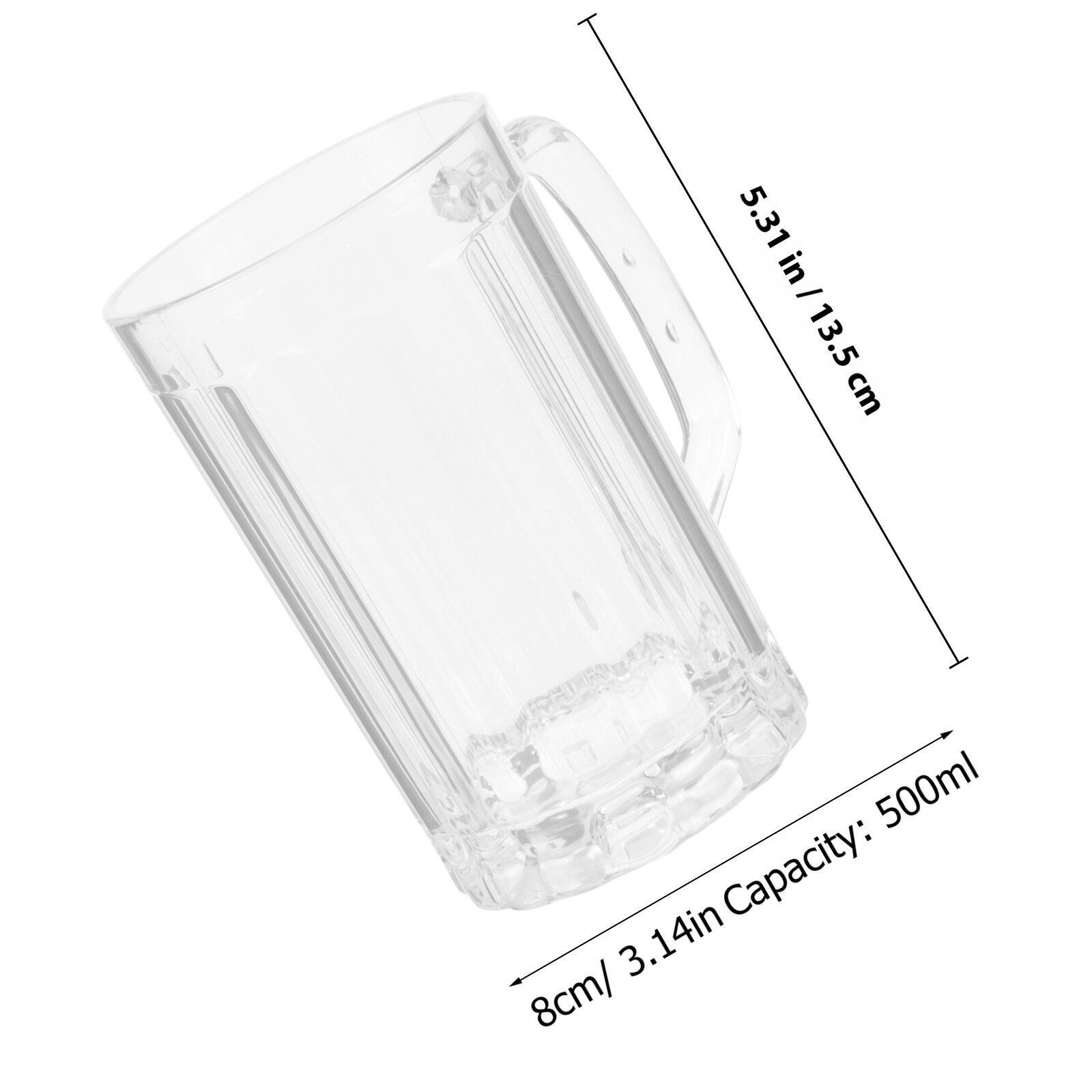 Прозрачный Стакан Для Пива 2 Штуки 500ML 8X8CM Домашний Стакан Для Воды И Сока