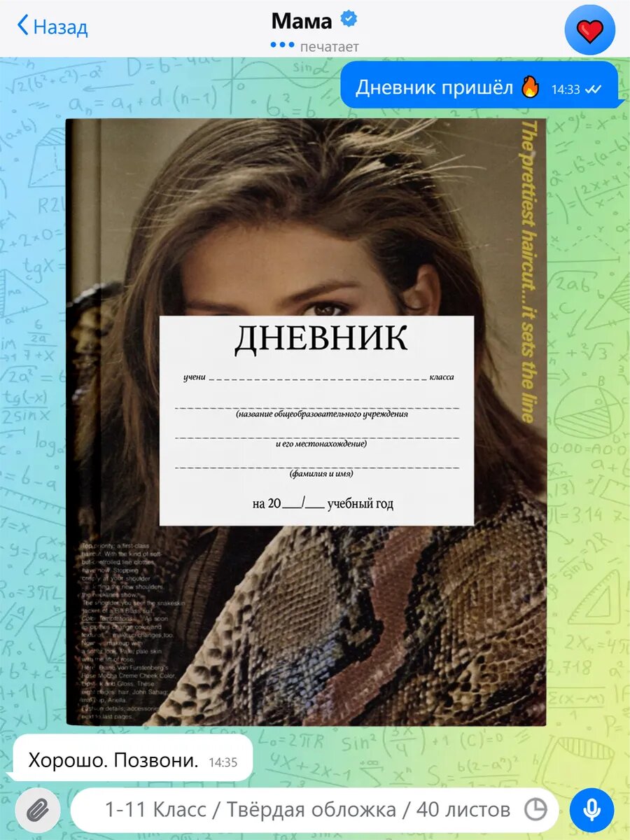 Школьный дневник с принтом y2k pinterest