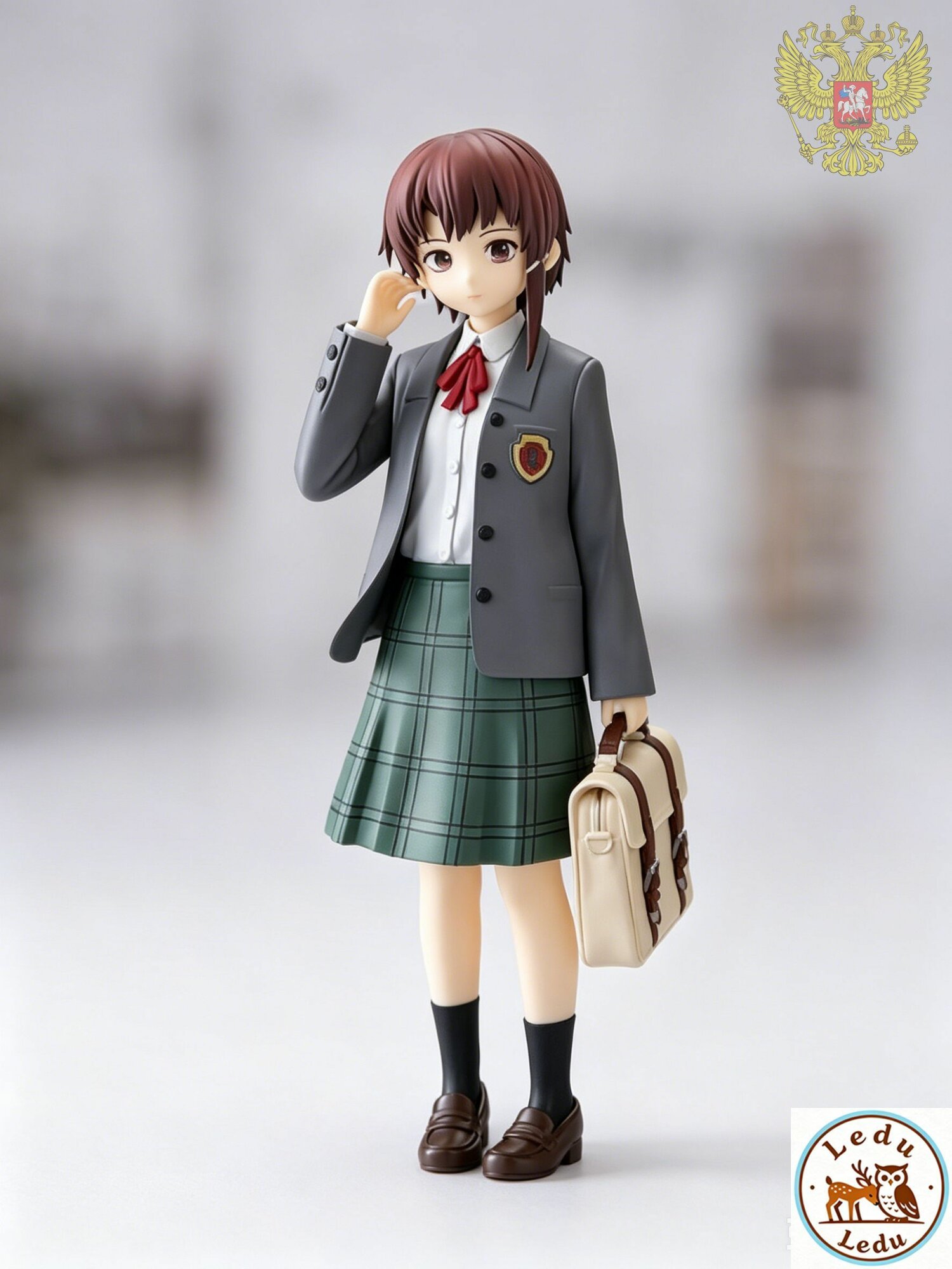 POP UP PARADE Лэйн Ивакура Serial Experiments Lain L size 23 см, коллекционная аниме фигурка в школьной форме с брелоком-собачкой / Good Smile Company стиль