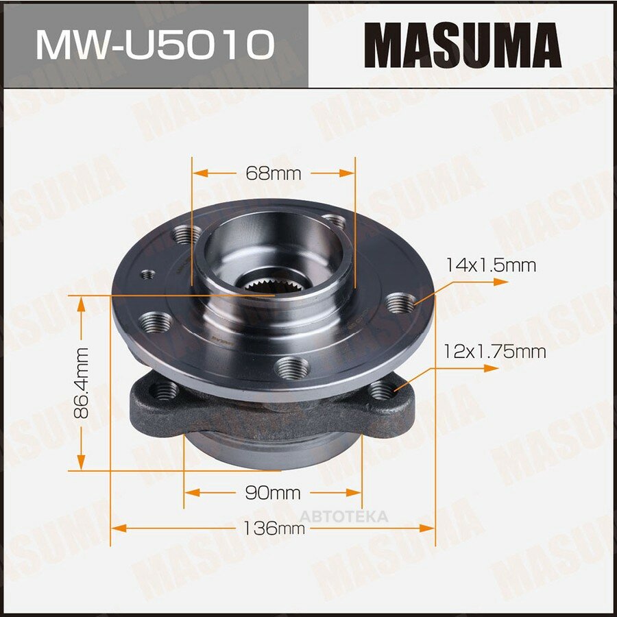 Ступичный узел MASUMA front VOLVO XC90 I 03- MASUMA MWU5010