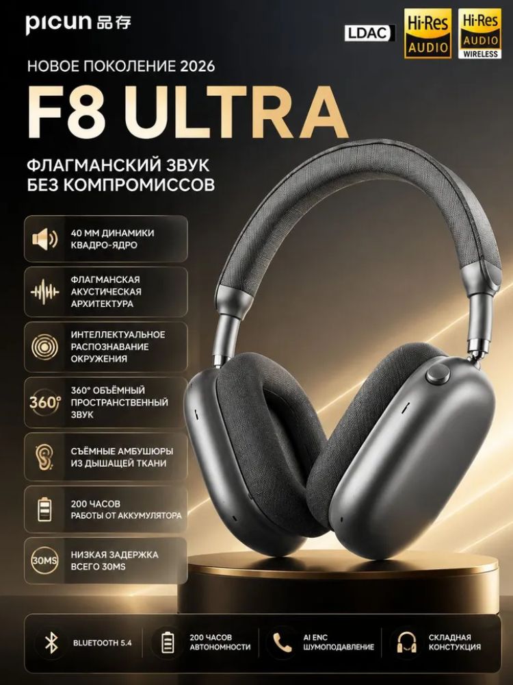 Picun F8 ultra Беспроводная гарнитура, Bluetooth-гарнитура с функцией шумоподавления