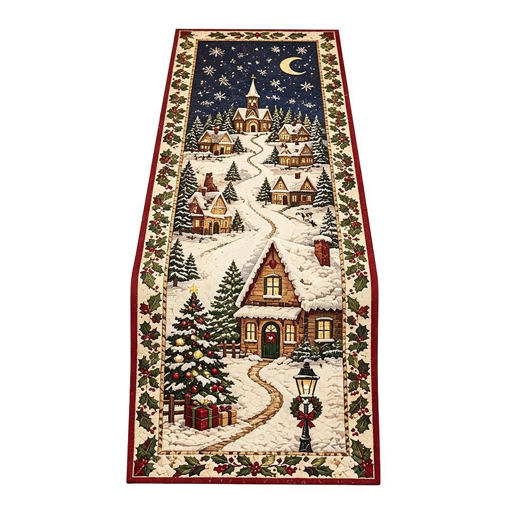 Дорожка для стола стеганая, с праздничными тыквами и шляпами, 35 x 183 см