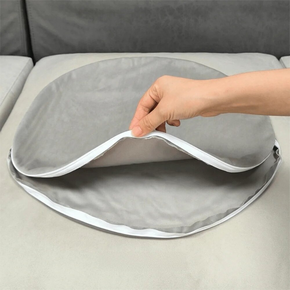Круглая бархатная наволочка 40*40 см Серый, Grey