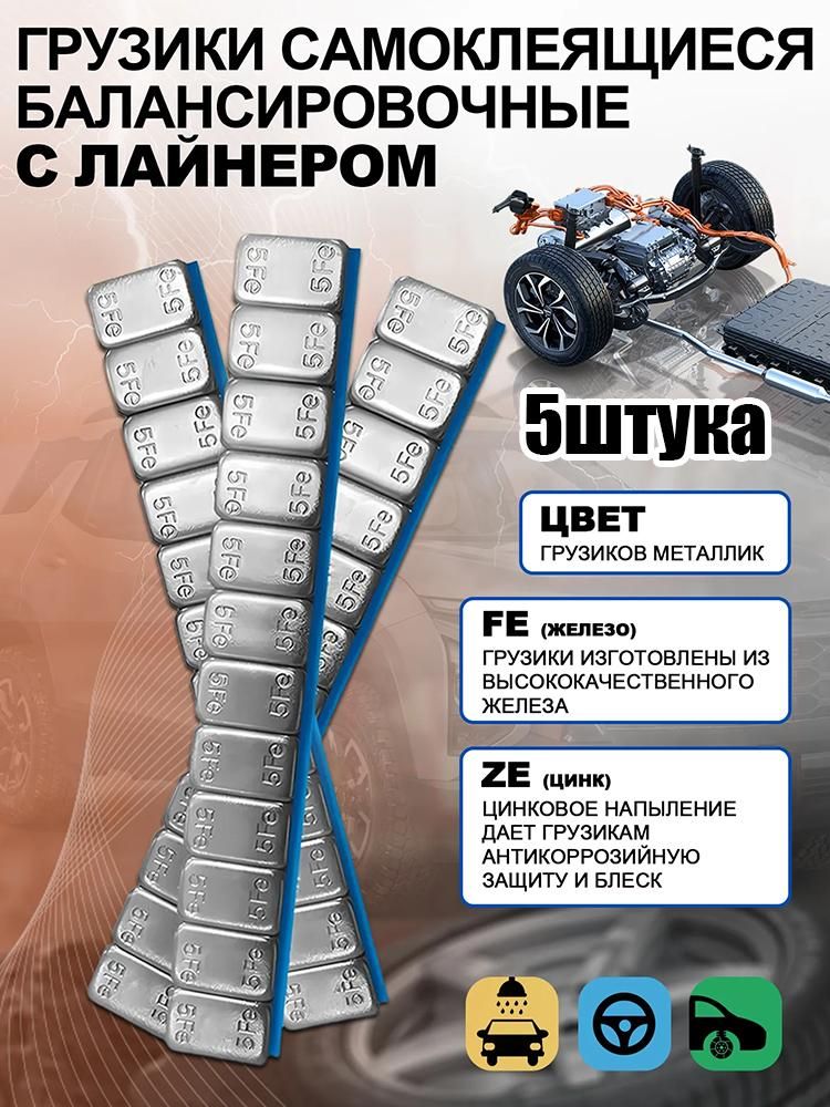 Груз для балансировки колес, сталь оцинкованная, 12 сегментов, синяя основа