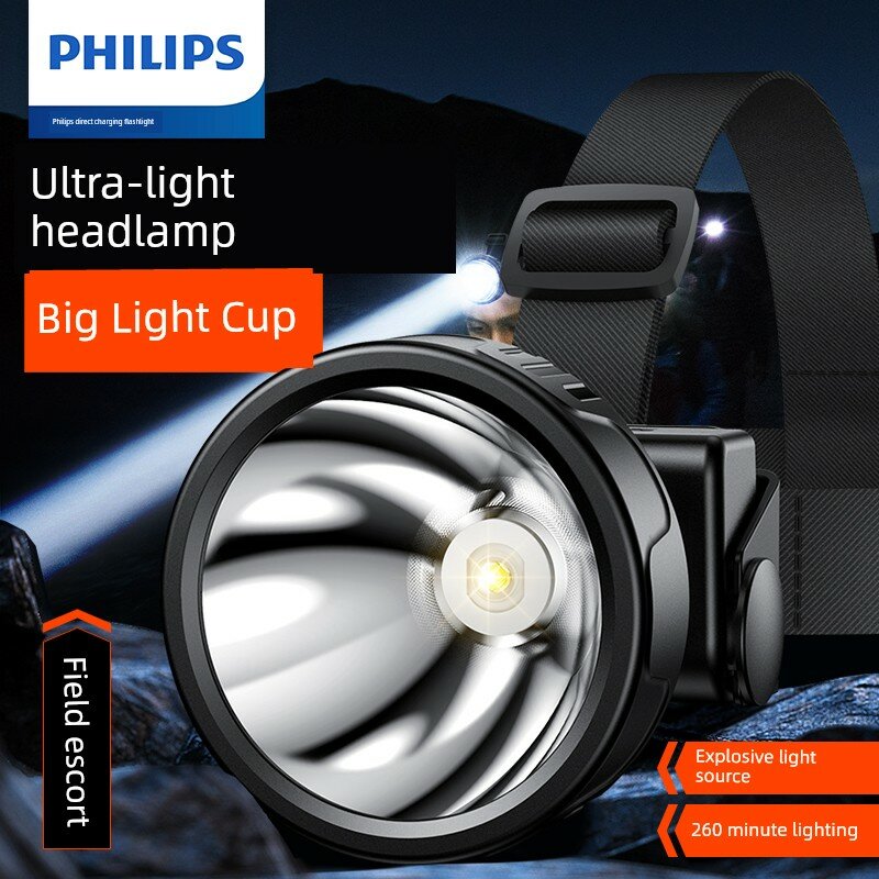 Фонарь-на-headlamp Philips SFL1342 перезаряжаемый 3W 1200mAh ultra-light с датчиком движения LED для рыбалки и походов