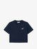 Футболка LACOSTE Logo-patch cropped T-shirt, размер 34 EU, синий