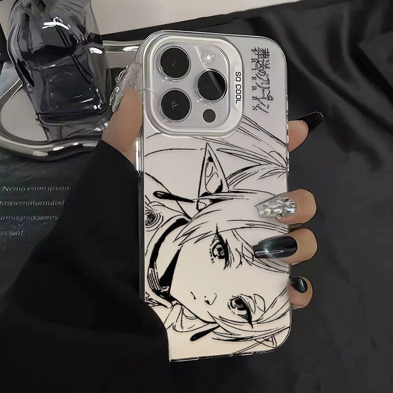 Чехол на Поко / Poco X7 Pro белый телефона с аниме-скетчем удароПрочный