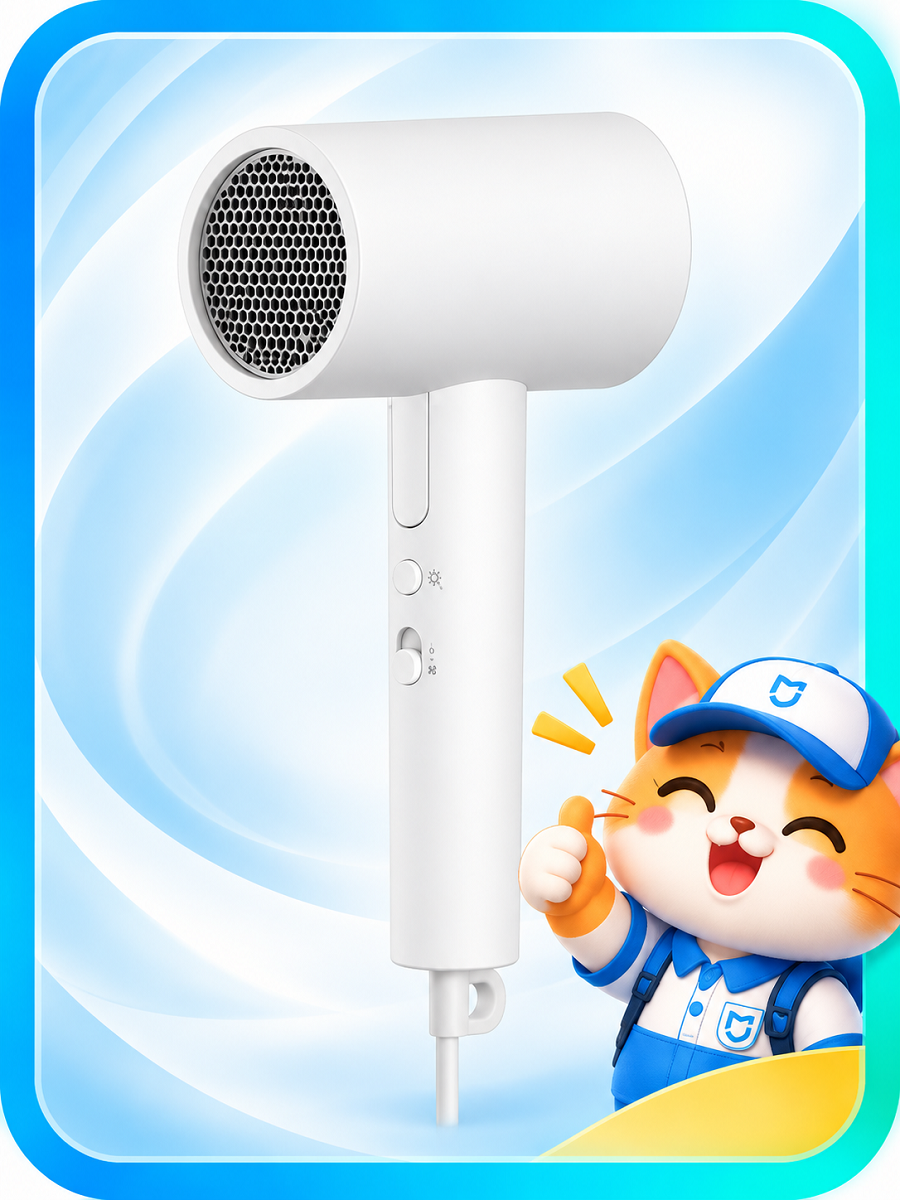 Фен Xiaomi Mijia H101 для волос, компактный фен для дома и путешествий, белый