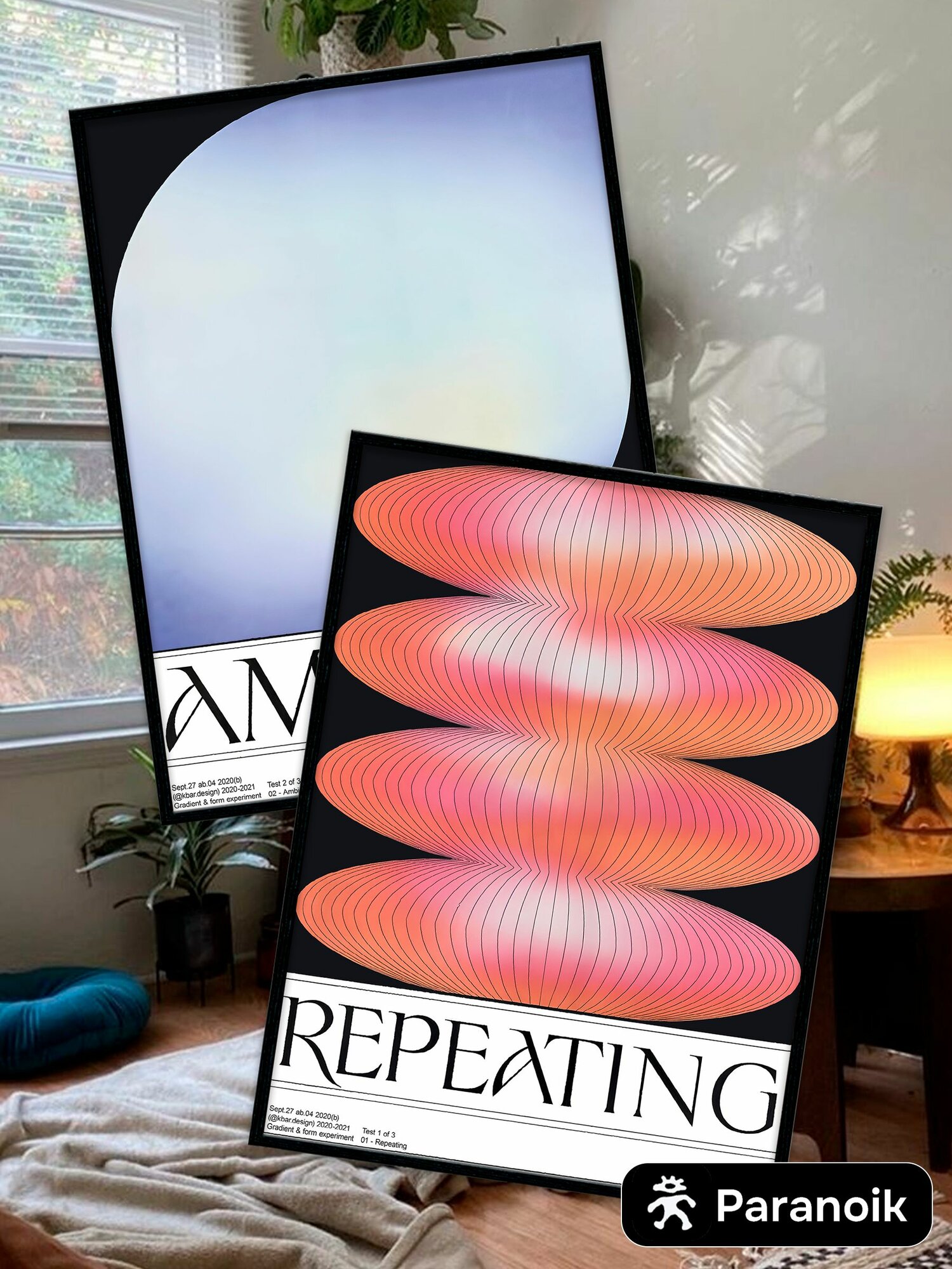 Набор интерьерных постеров "Ambient x Repeating", 30x40 см, 2 штуки