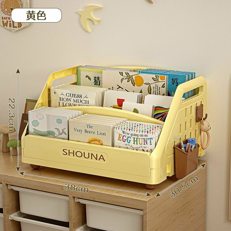 Очень большая многоярусная книжная полка для детских книг, стационарная напольная полка для детских книг, большая вместимость для хранения, книжная полка для игрушек в скандинавском стиле для рабочего стола.