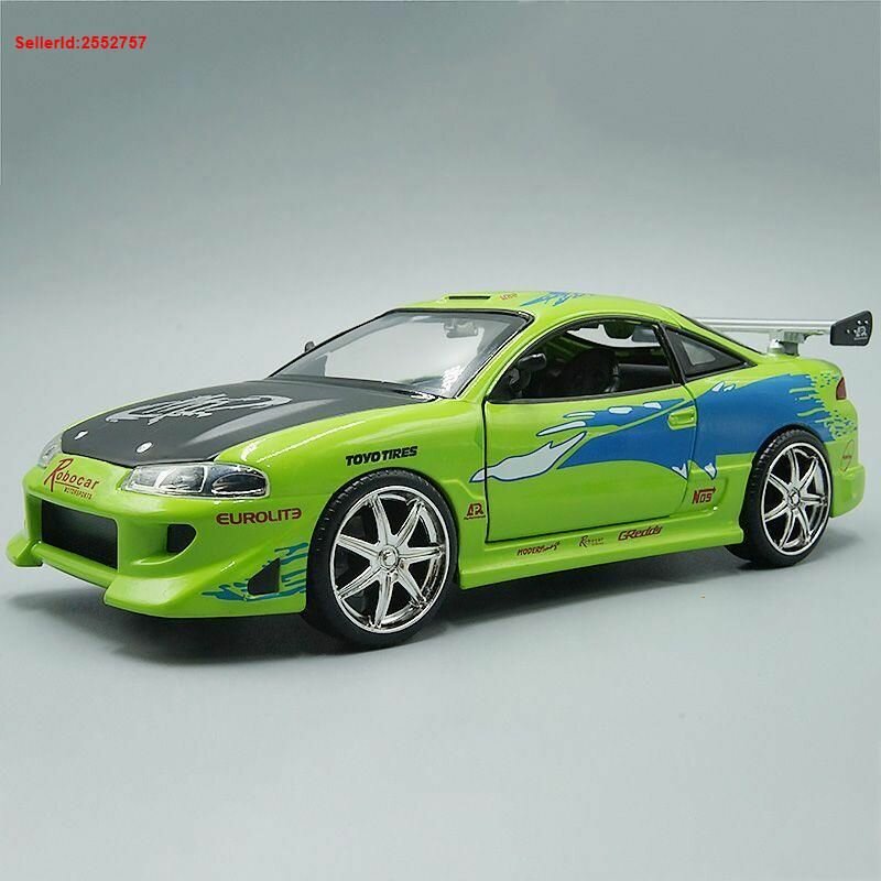 1:24 Литые автомобильные модели игрушек Mitsubishi Eclipse от Брайана для коллекции