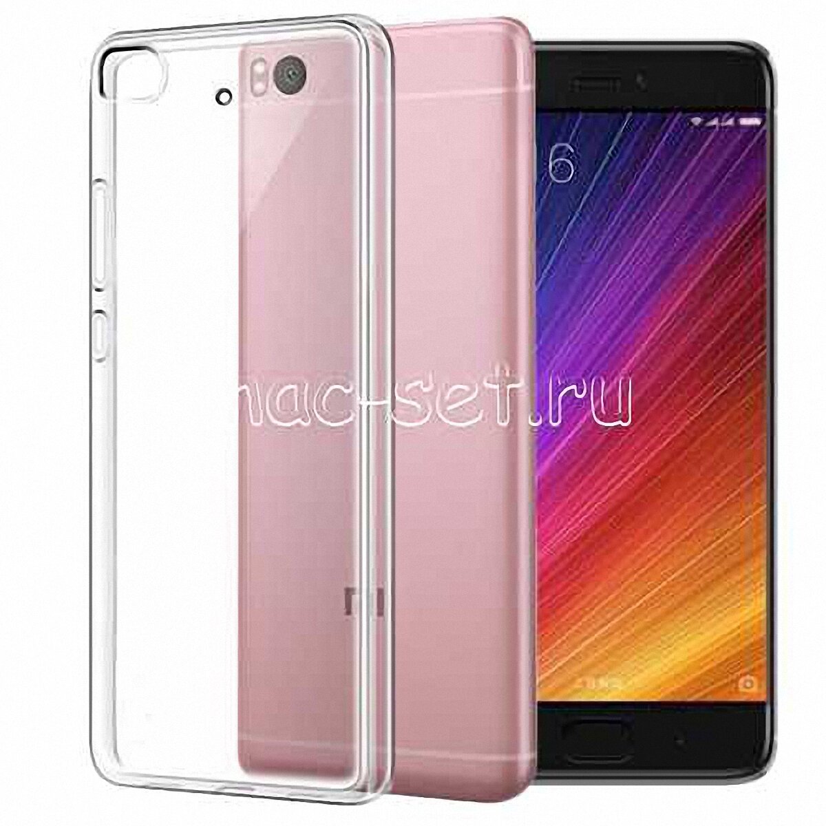 Чехол накладка для Xiaomi Mi5s силиконовый прозрачный глянцевый, тонкий
