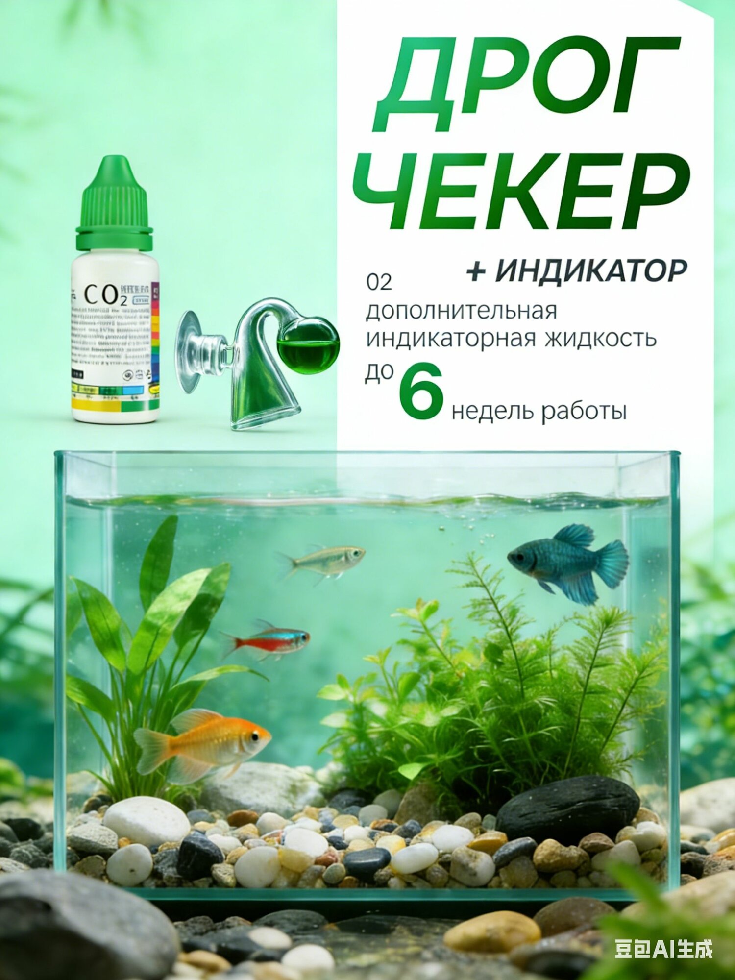 Комплект Дропчекер+Индикатор 15mL (индикатор CO2 в аквариуме)