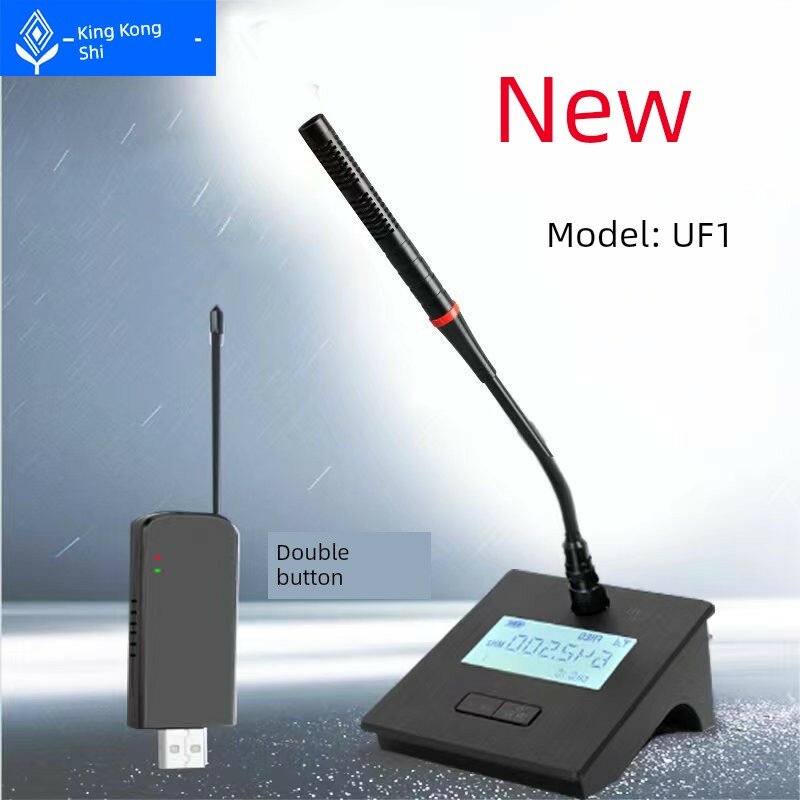 Беспроводной микрофон для конференций USB с гусиным шеей, 1-1 канал, одна-кнопочная тишина, черный