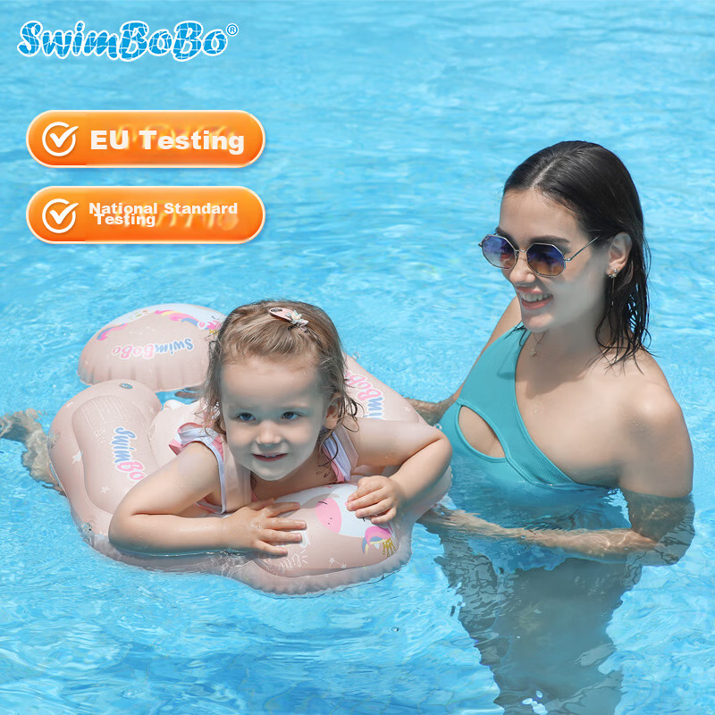 Swimbobo детский водный круг розовый XL для малышей 2+ лет с антипролиским покрытием Размер：Надувной [Антипролисковая