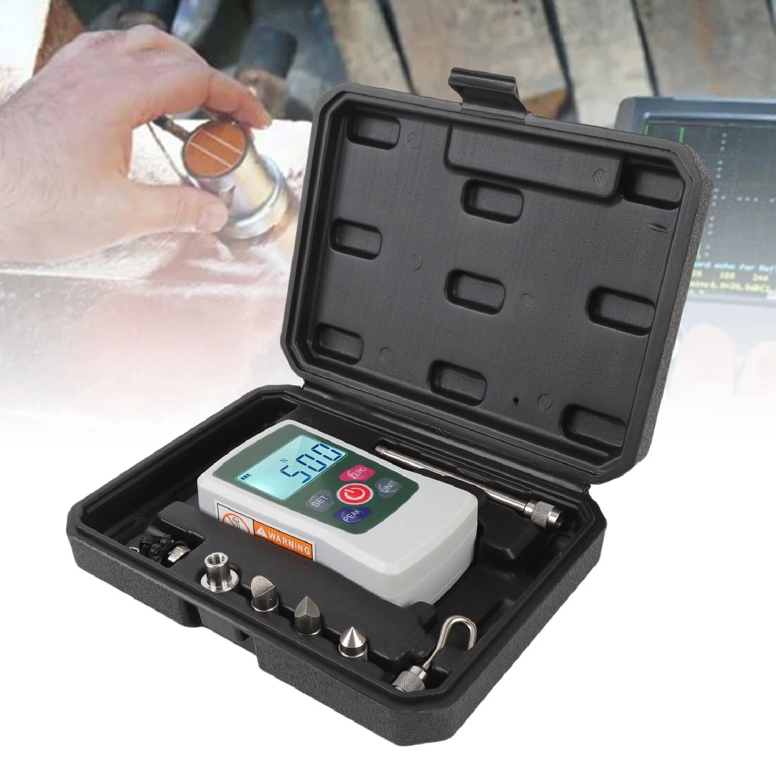 Цифровой Динамометр 100Н Для Измерения Силы Растяжения И Сжатия С Подсветкой Экрана