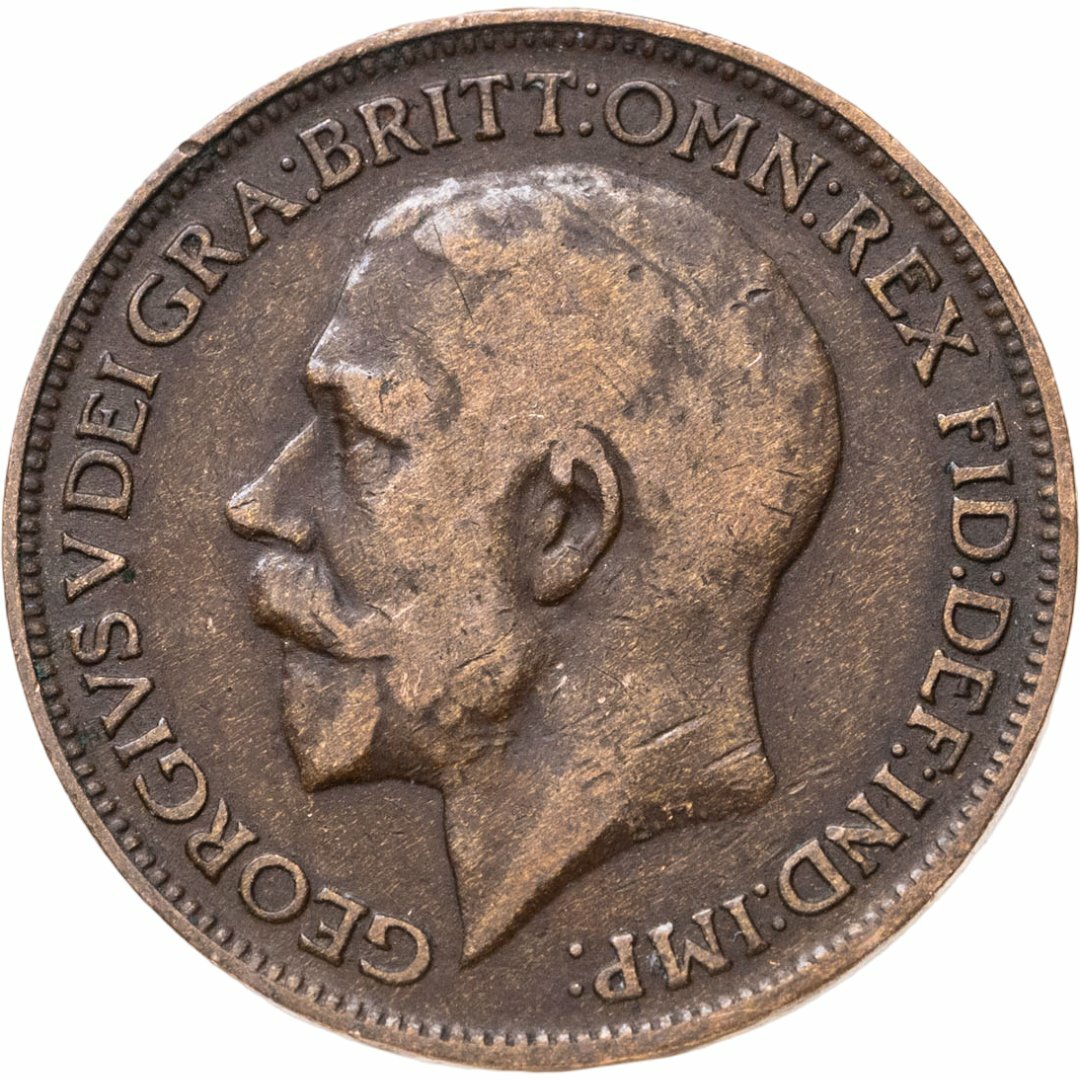 Великобритания 1 фартинг farthing 1920, Бронза, в сохранности VF