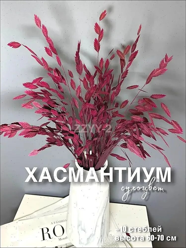 Сухоцветы Овёс, Мискантус, 70 см, 50 гр, 10 шт