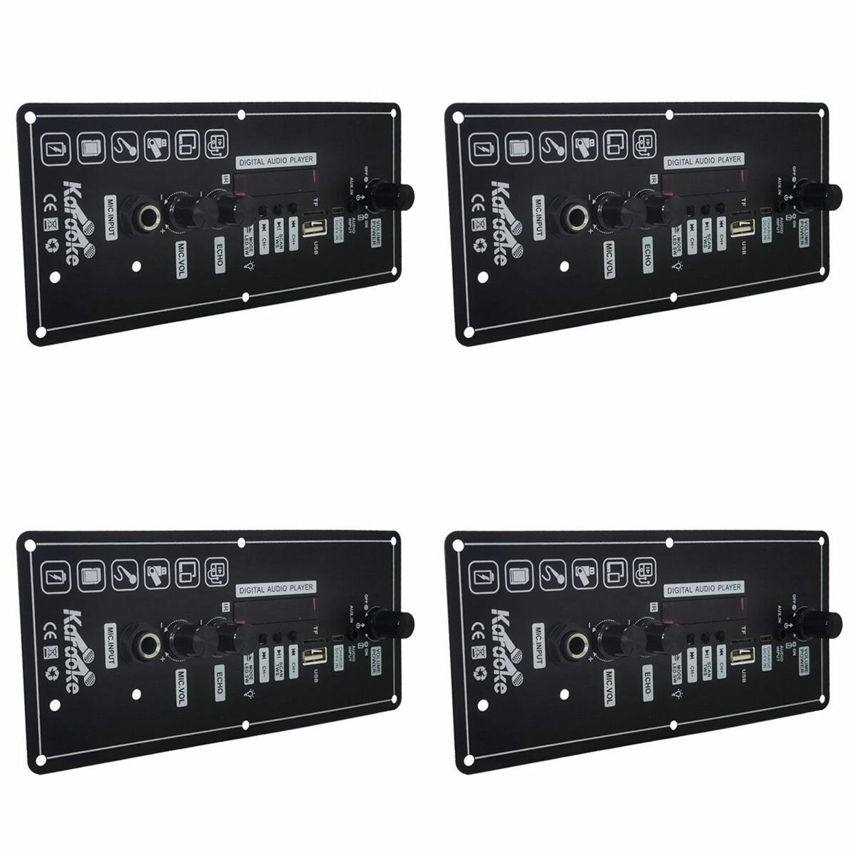 4-канальный Bluetooth аудиоусилитель мощностью 15 Вт с FM-радио, портативная Bluetooth-колонка, питание для караоке 5 В, MP3-плеер.