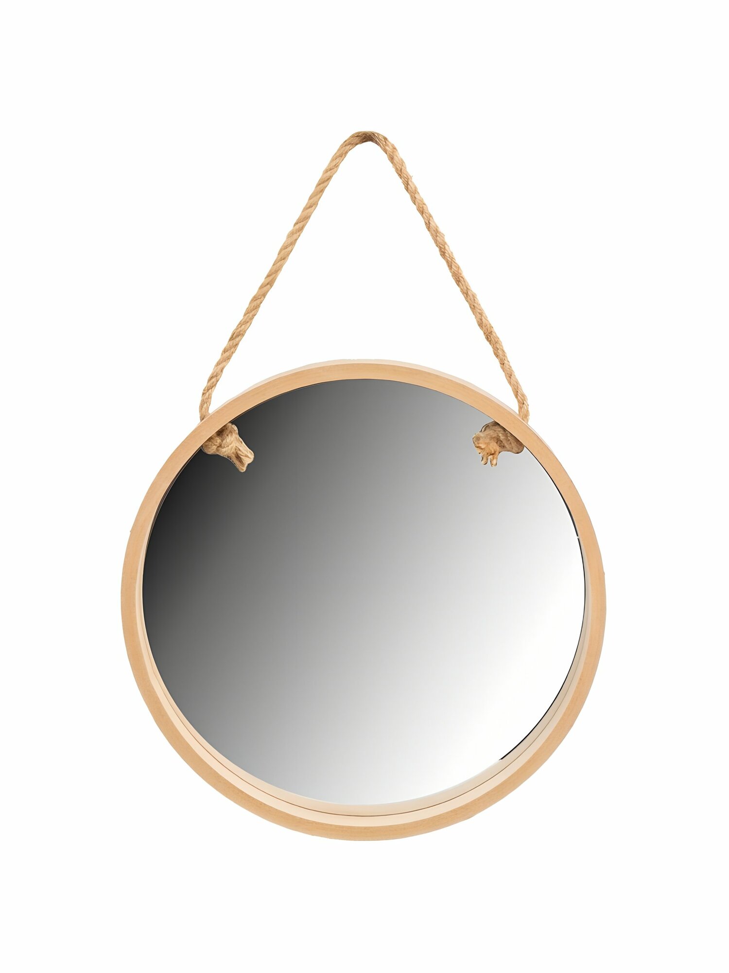 Зеркало настенное круглое 30 см в бежевом цвете из МДФ для интерьера дома, стильный декор Y6-10518/A020117