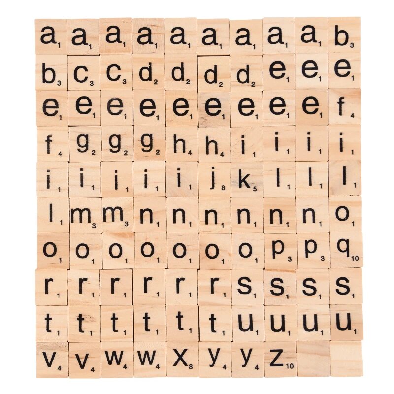 Деревянные буквы алфавита, Цвет B02, 100 шт