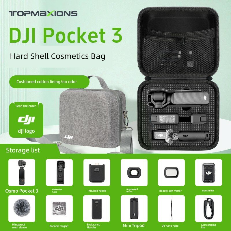 Жесткий чехол-сумка DJI Pocket 3, серый, портативный чехол для хранения и защиты компактной камеры в поездках